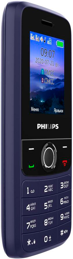 Мобильный телефон Philips Xenium E117 Dual sim Blue: купить по цене 190 ...