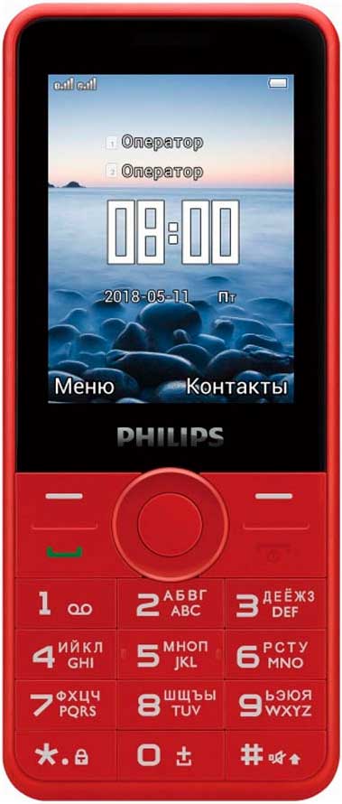 Мобильный телефон Philips Xenium E168 Dual sim Red: купить по цене 590 ...