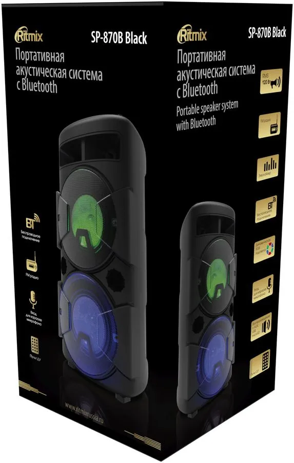Портативная акустическая система Ritmix SP-870B Черная: купить по цене ...