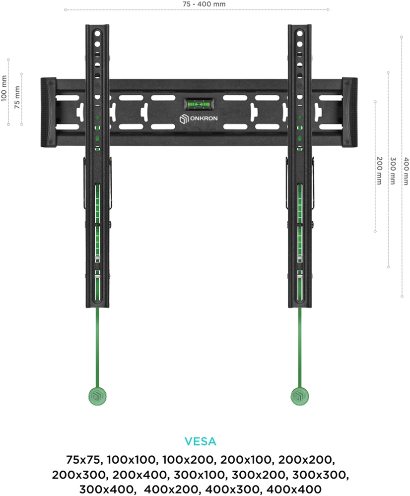Кронштейн ONKRON TM5 ТВ 32-65" наклонный Чёрный: купить по цене 2 190 рублей в интернет магазине МТС