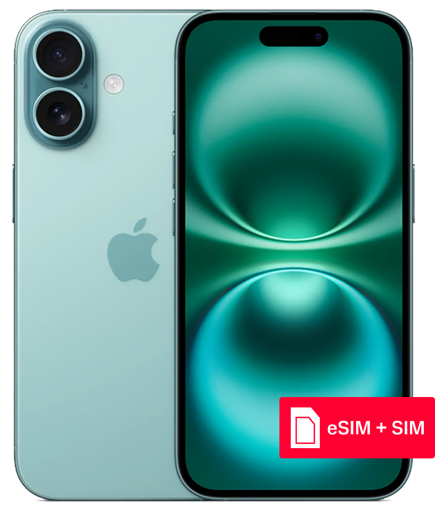 Смартфон Apple iPhone 16 Plus 128Gb eSIM + SIM Teal: купить по выгодной ...
