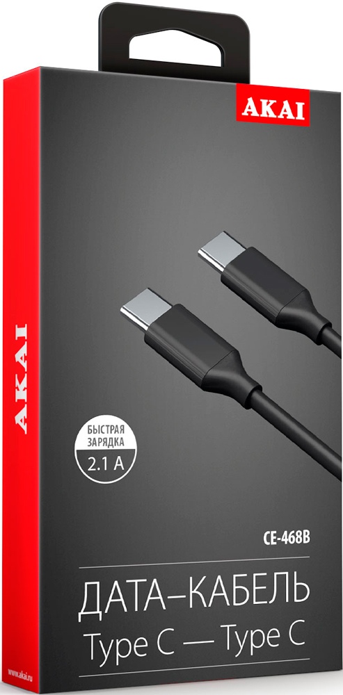 Дата-кабель Akai CE-468B Type-C Black: купить по цене 9 рублей в ...