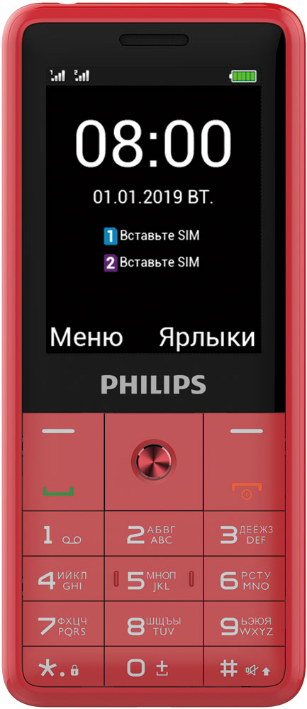 Мобильный телефон Philips Xenium E169 Dual sim Red: купить по цене 90 рублей в интернет магазине ...