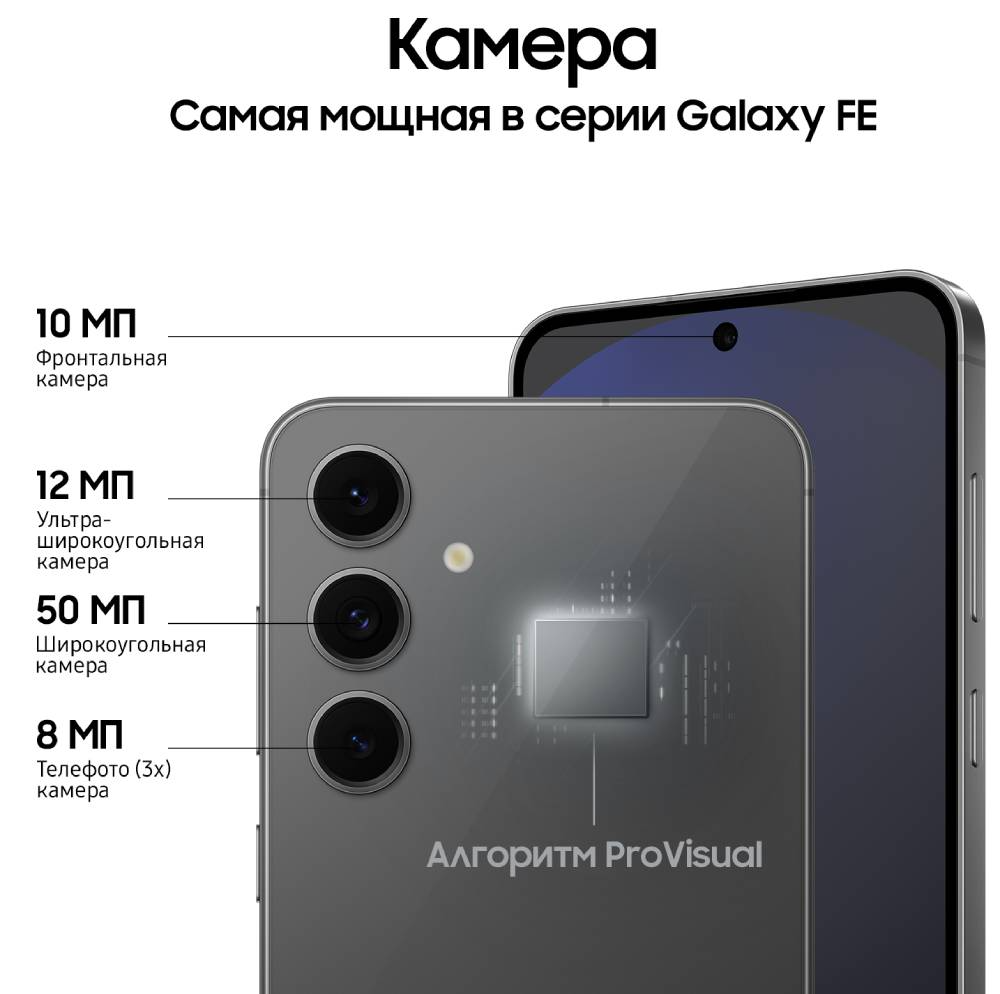 Смартфон Samsung Galaxy S24FE 8/512 Гб 5G Графитовый (S721): купить по ...