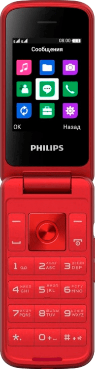 Мобильный телефон Philips Xenium E255 Dual sim Red: технические характеристики и описание ...