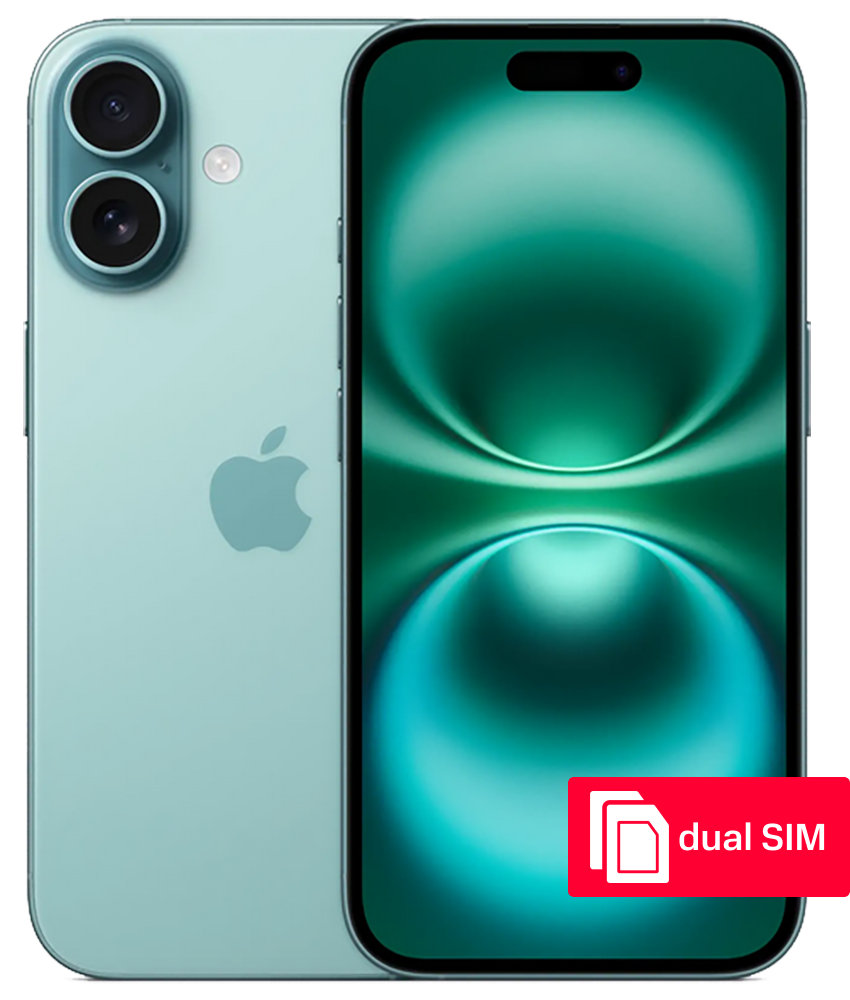 Смартфон Apple iPhone 16 128Gb SIM + SIM Бирюзовый: купить по выгодной ...