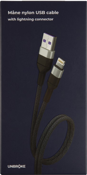 Дата-кабель UNBROKE Mane USB-Lightning 1,2 метра до 3A нейлоновая оплетка Черно-серый: купить по ...