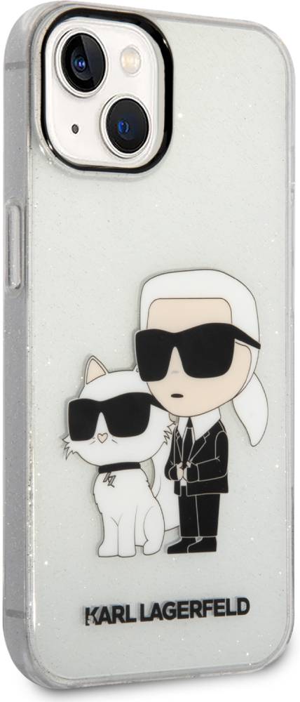 Чехол-накладка Karl Lagerfeld для iPhone 15 Iml Glitter Black Outline ...