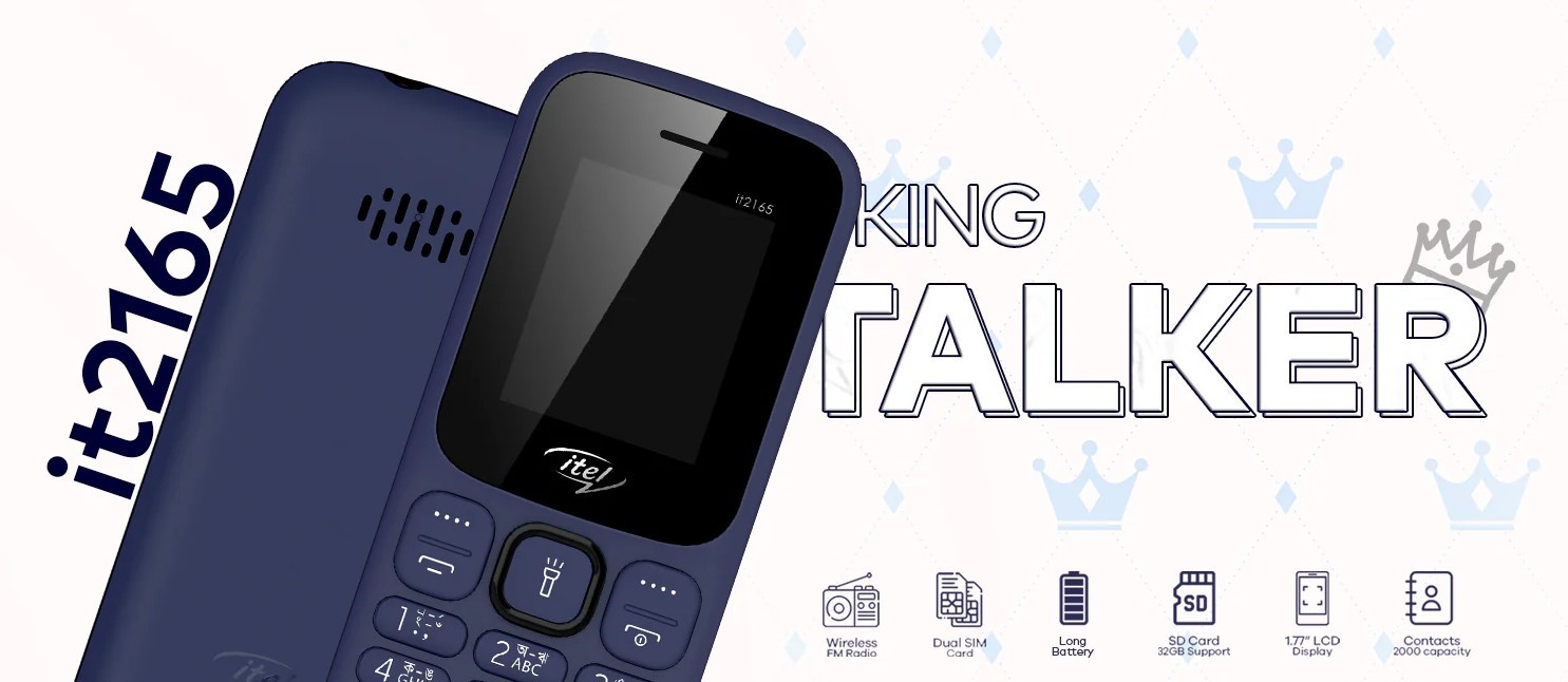 Мобильный телефон Itel it2165 Голубой: купить по цене 690 рублей в ...