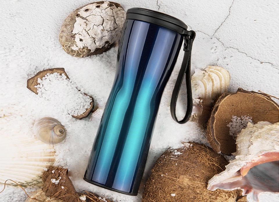 Термокружка KissKissFish MOKA Smart Coffee Tumbler серый: купить по ...