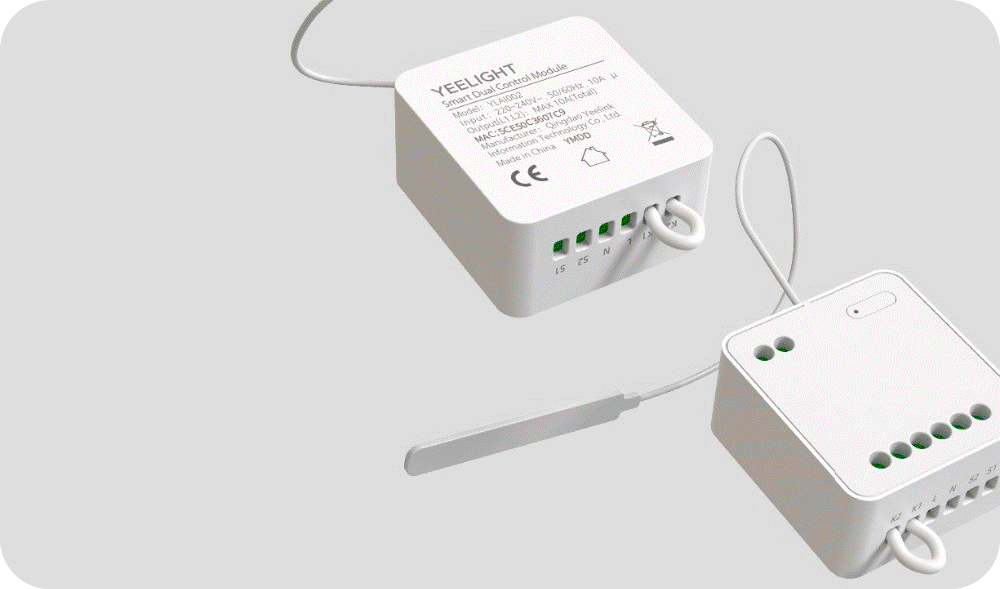 Умное двухканальное реле Yeelight Smart Dual Control Module White ...